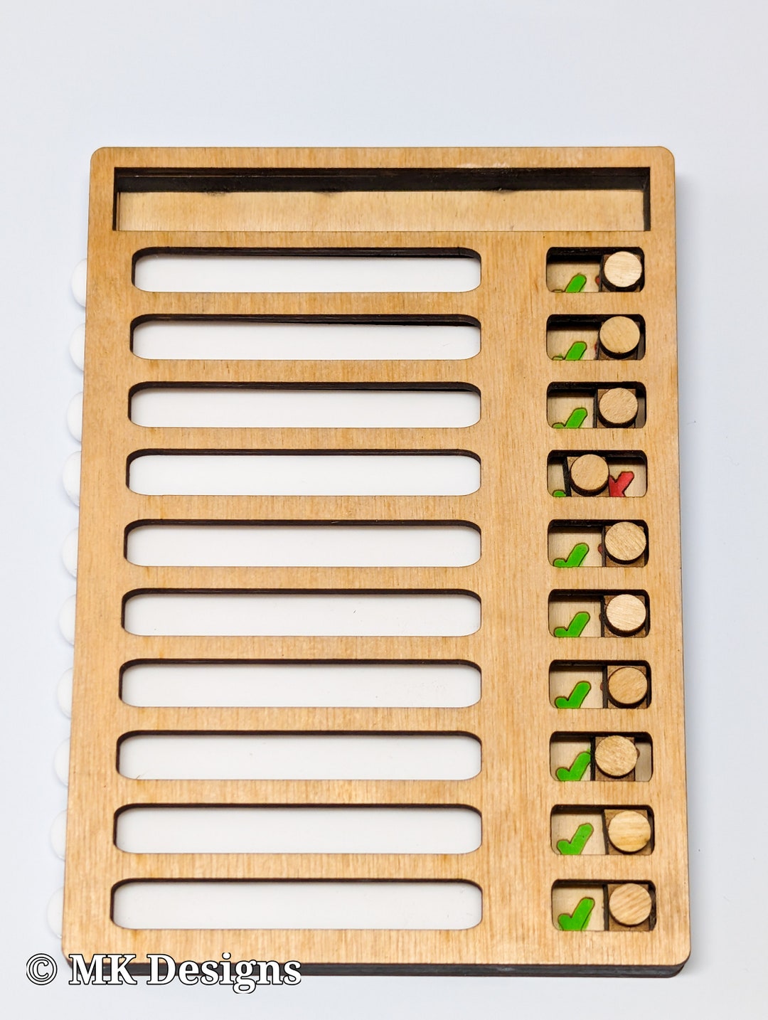 Upgraded Magnetic Wood Chores Board With Acrylic Dry Erase Sliders ...