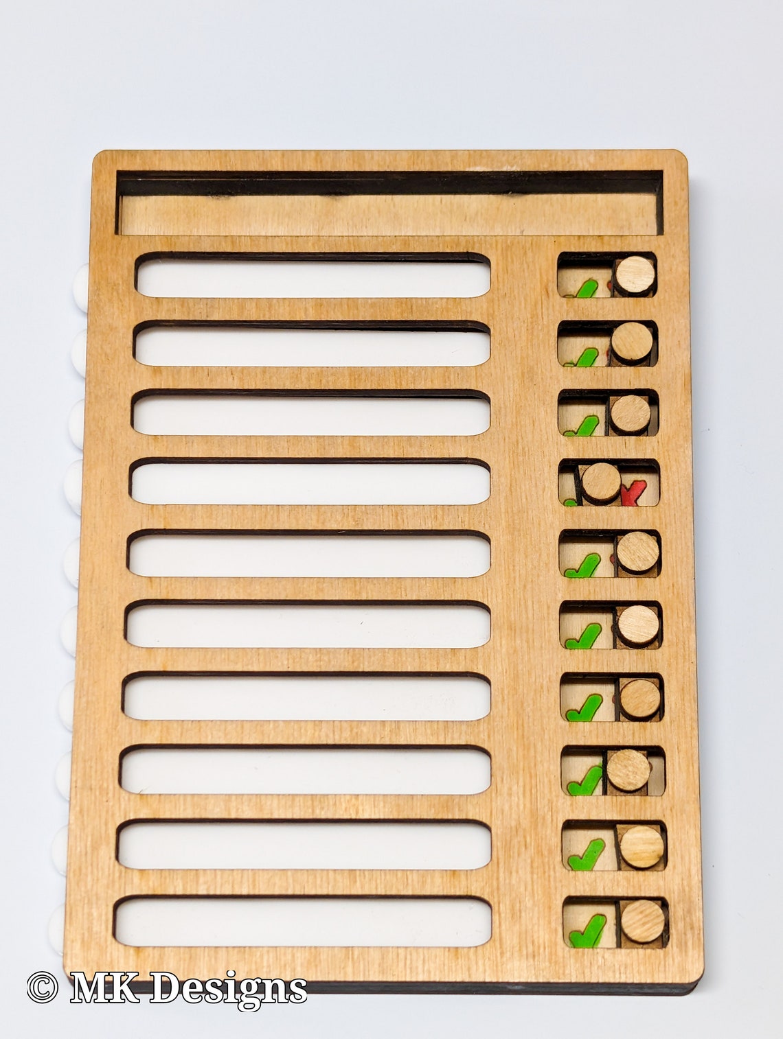 Upgraded Magnetic Wood Chores Board With Acrylic Dry Erase Sliders ...