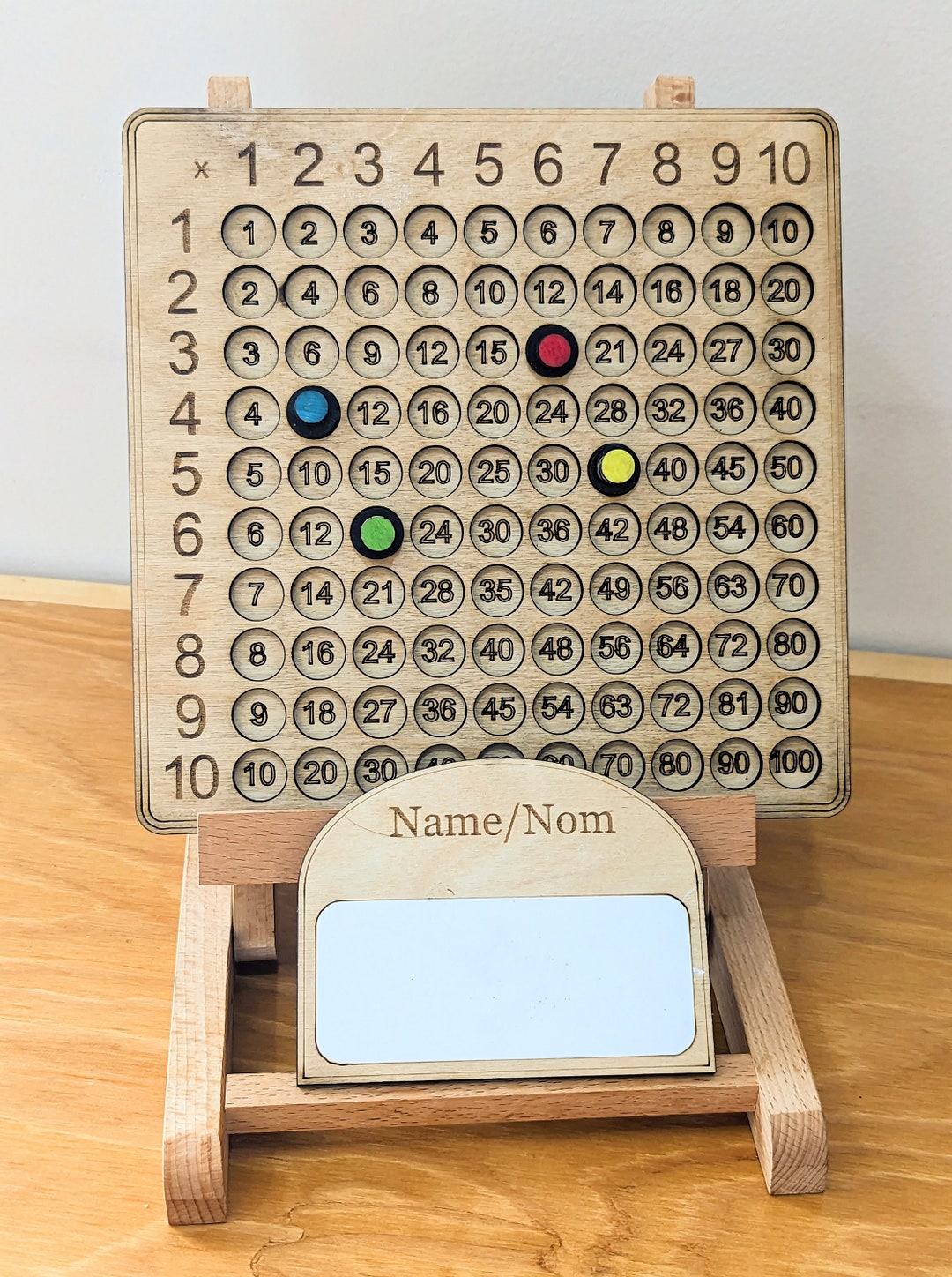 Interactive Wooden Multiplication Table Set: Engaging Learning Tool for ...
