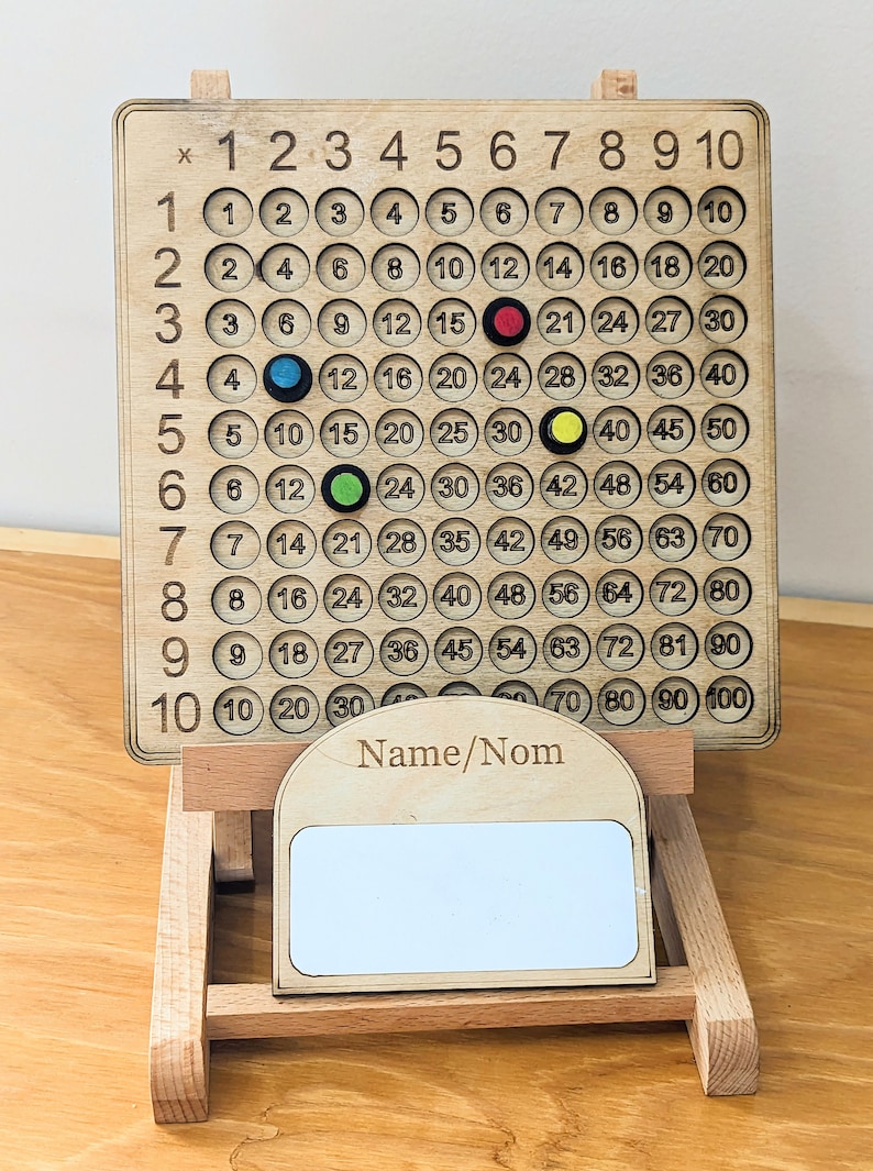 Interactive Wooden Multiplication Table Set: Engaging Learning Tool for ...