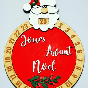 Handcrafted Wooden Christmas Countdown Sign With Rotating Number Wheel ...