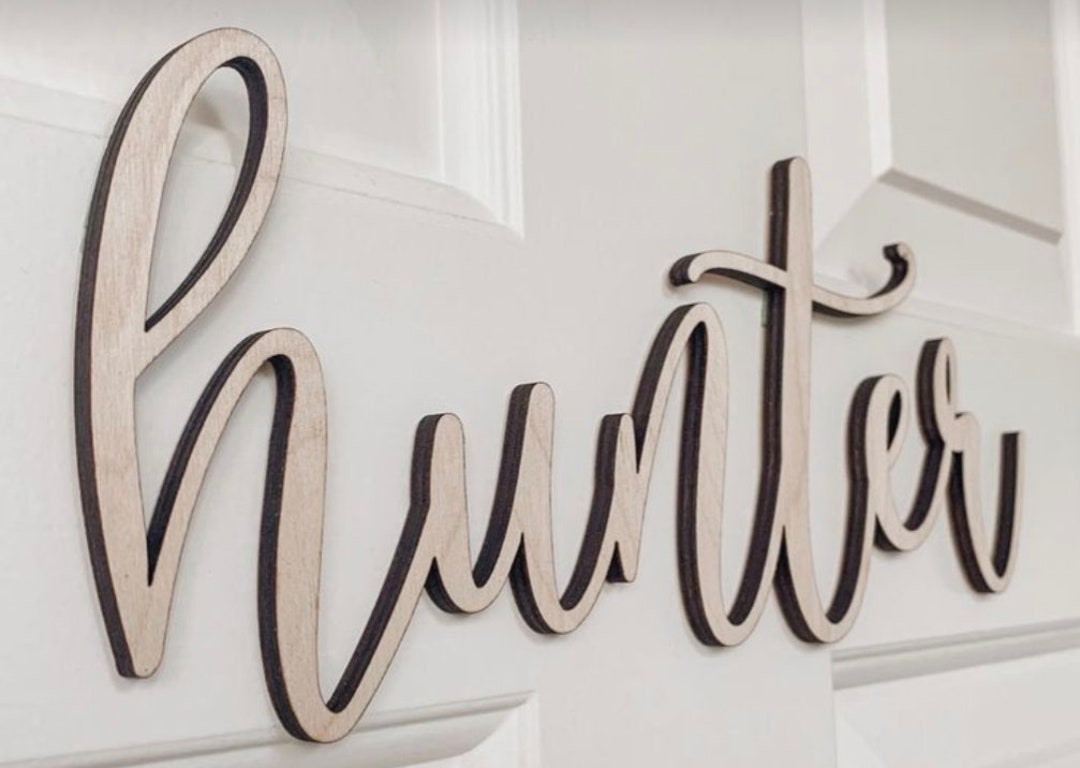 Custom 11'' Wooden Name Sign - DIY Ready or Painted - Live Font Preview ...