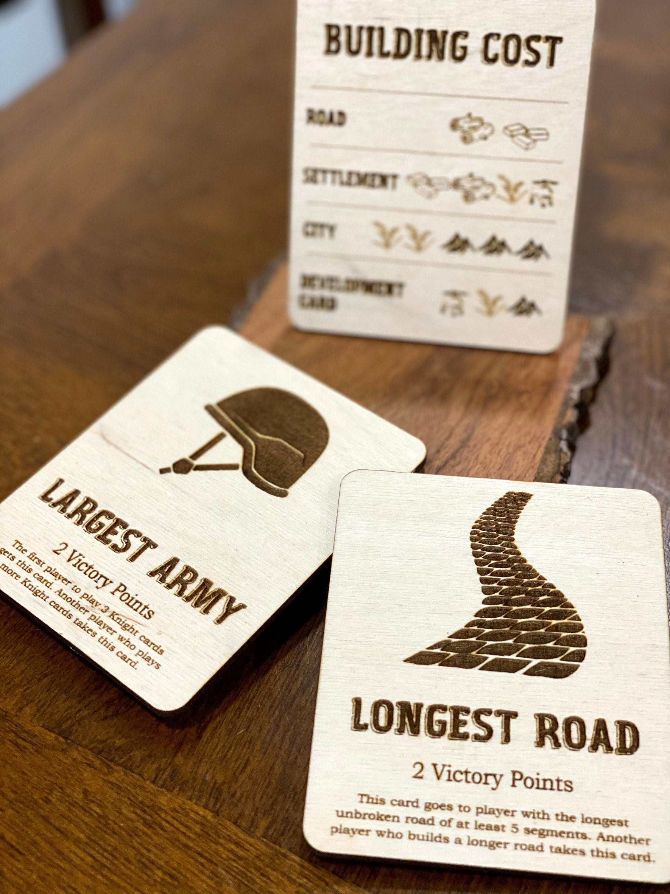 Wooden Catan Cards - Settlers of Catan Laser Cut and Engraved Wood ...
