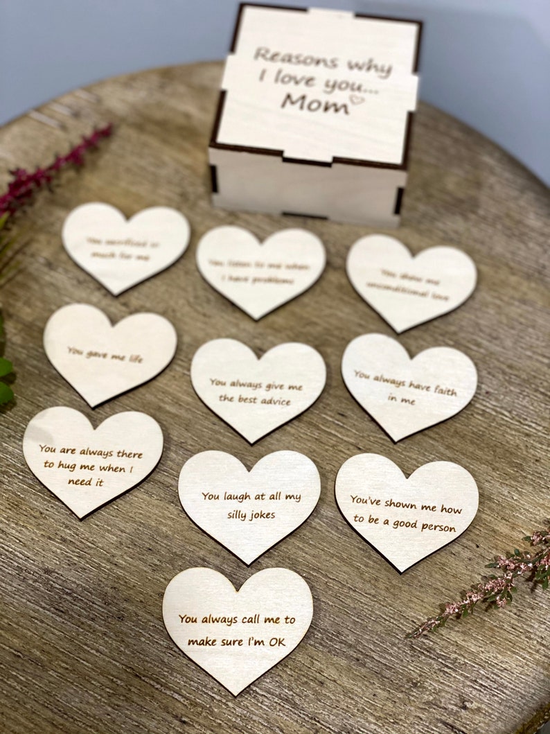10 Reasons Why I Love You - Mother's Day - Gift for Mom - Hearts ...