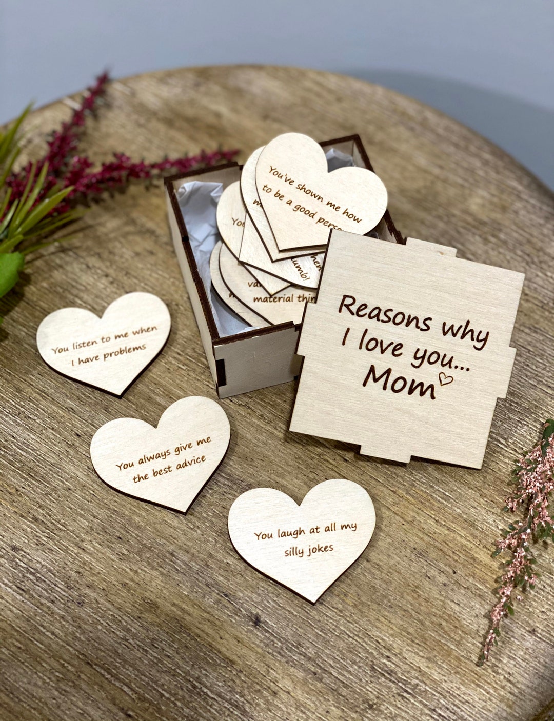 10 Reasons Why I Love You - Mother's Day - Gift for Mom - Hearts ...