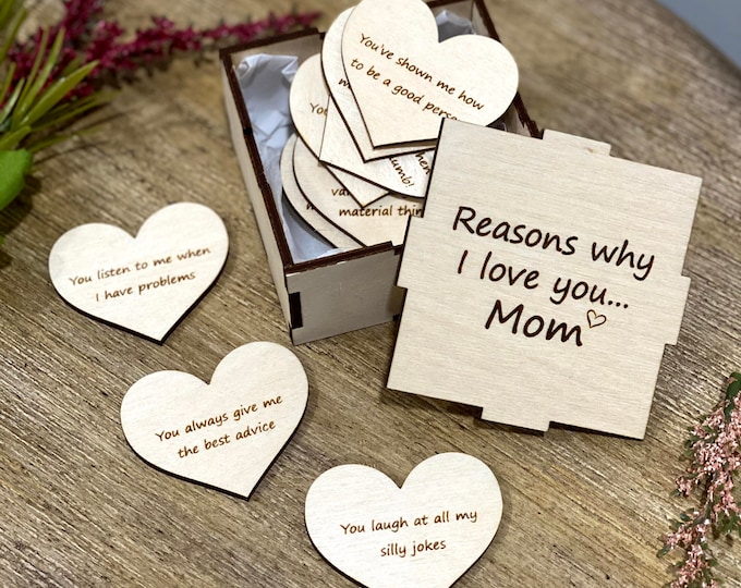 10 Reasons Why I Love You Mother's Day Gift for Mom Hearts & Wooden ...