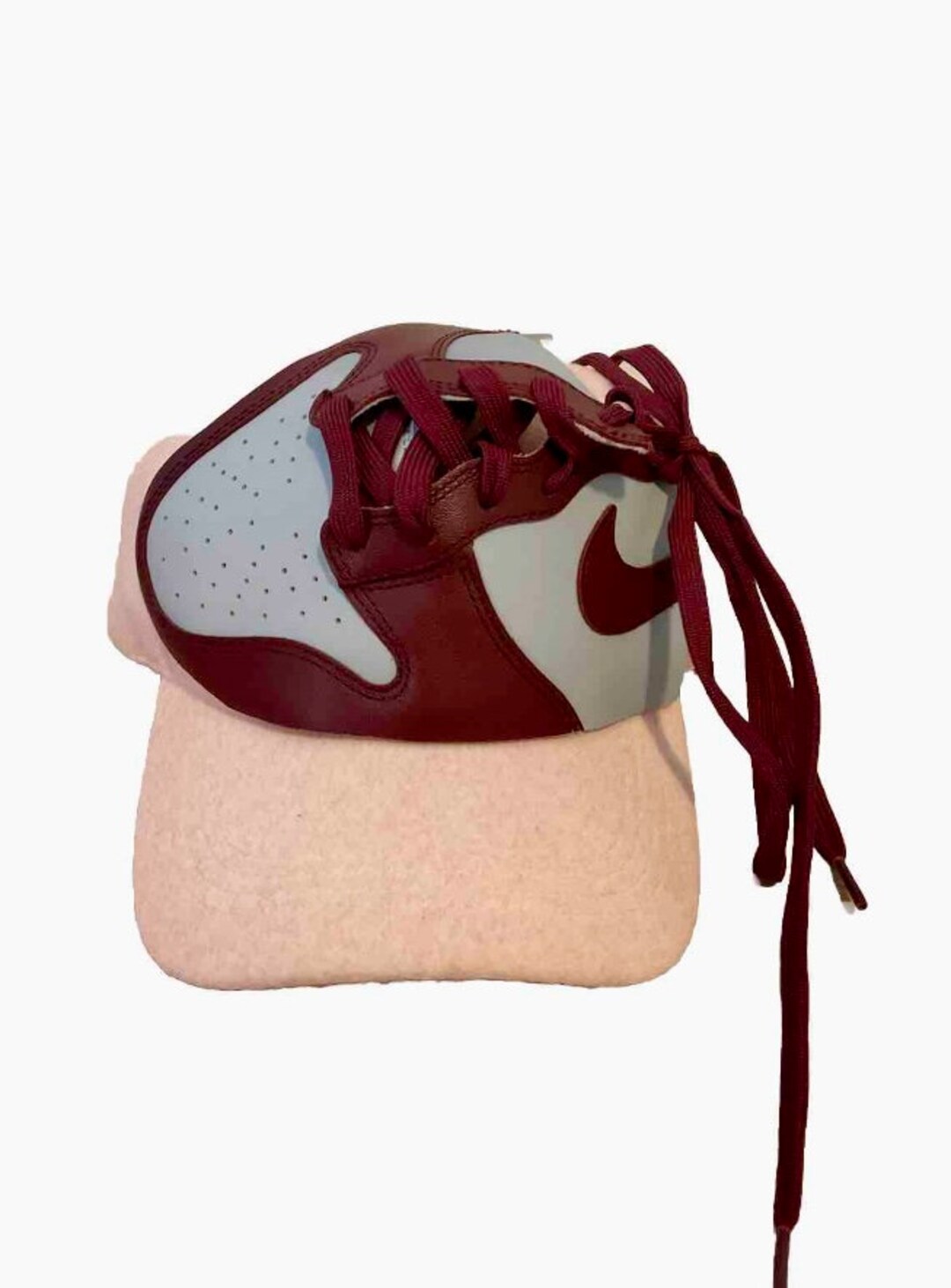 Repurposed Sneaker Cap Pink/burg Adjustable Cap - Etsy