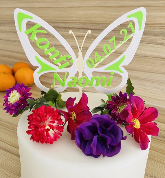 Personalized Cake Topper butterfly Stylish | Etsy