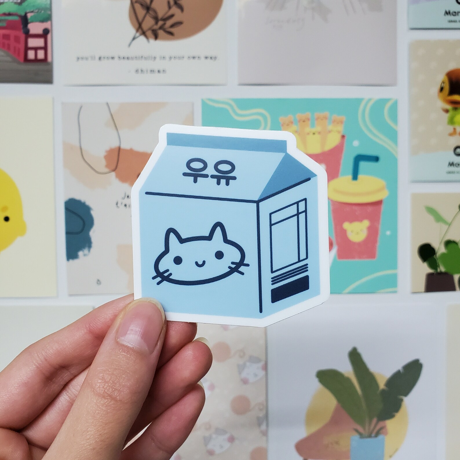 Cat Milk Carton Vinyl Sticker Milk Carton Sticker, Milk Sticker, Cat ...