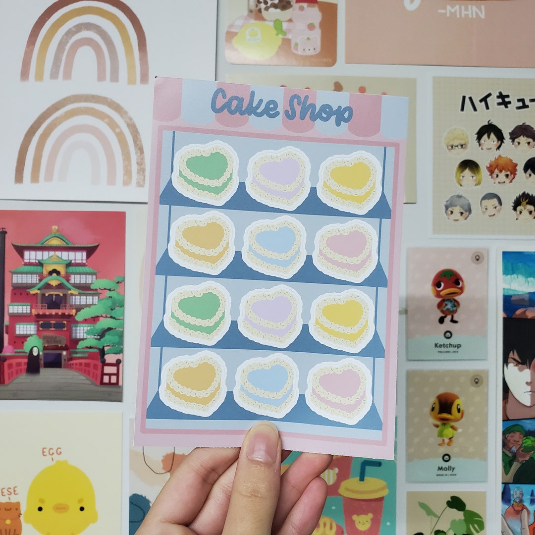 Cake Shop Sticker Sheet | Heart Cake Stickers | Stickersbullet Journal ...