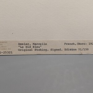 Marcelle Amsler Original Etching Signed Edition 51/150 "le Nid Bleu" - Etsy