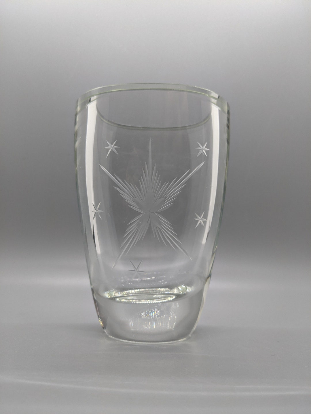 Orrefors Etched Starburst Crystal Vase Thick Crystal Vase Unsigned - Etsy