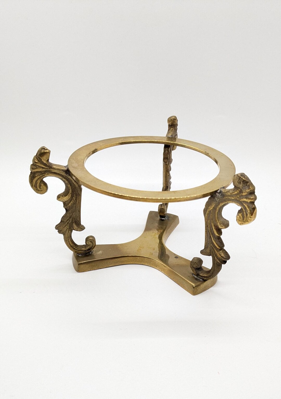 Vintage Brass Ornate Orb Stand Plant Stand Ostrich Egg Stand Decor ...