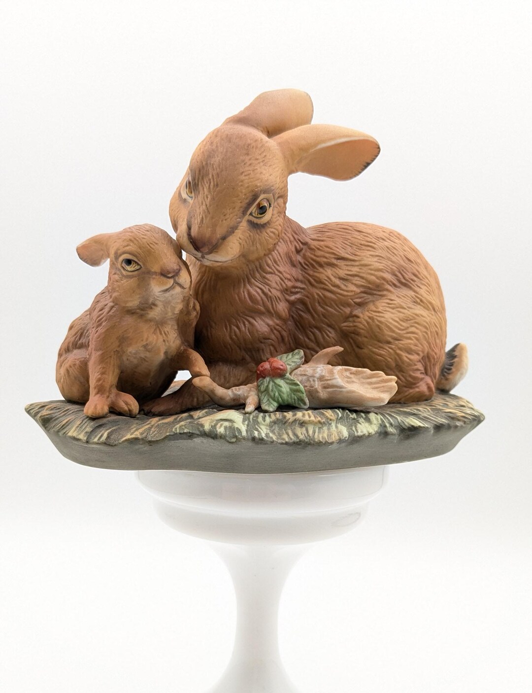 Homco Masterpiece Porcelain Rabbit Mother and Bunny Figurine Vintage ...
