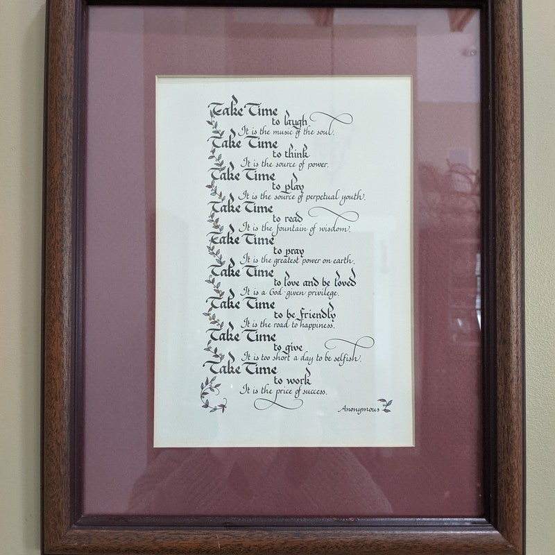 Calligraphy in Frame - Etsy