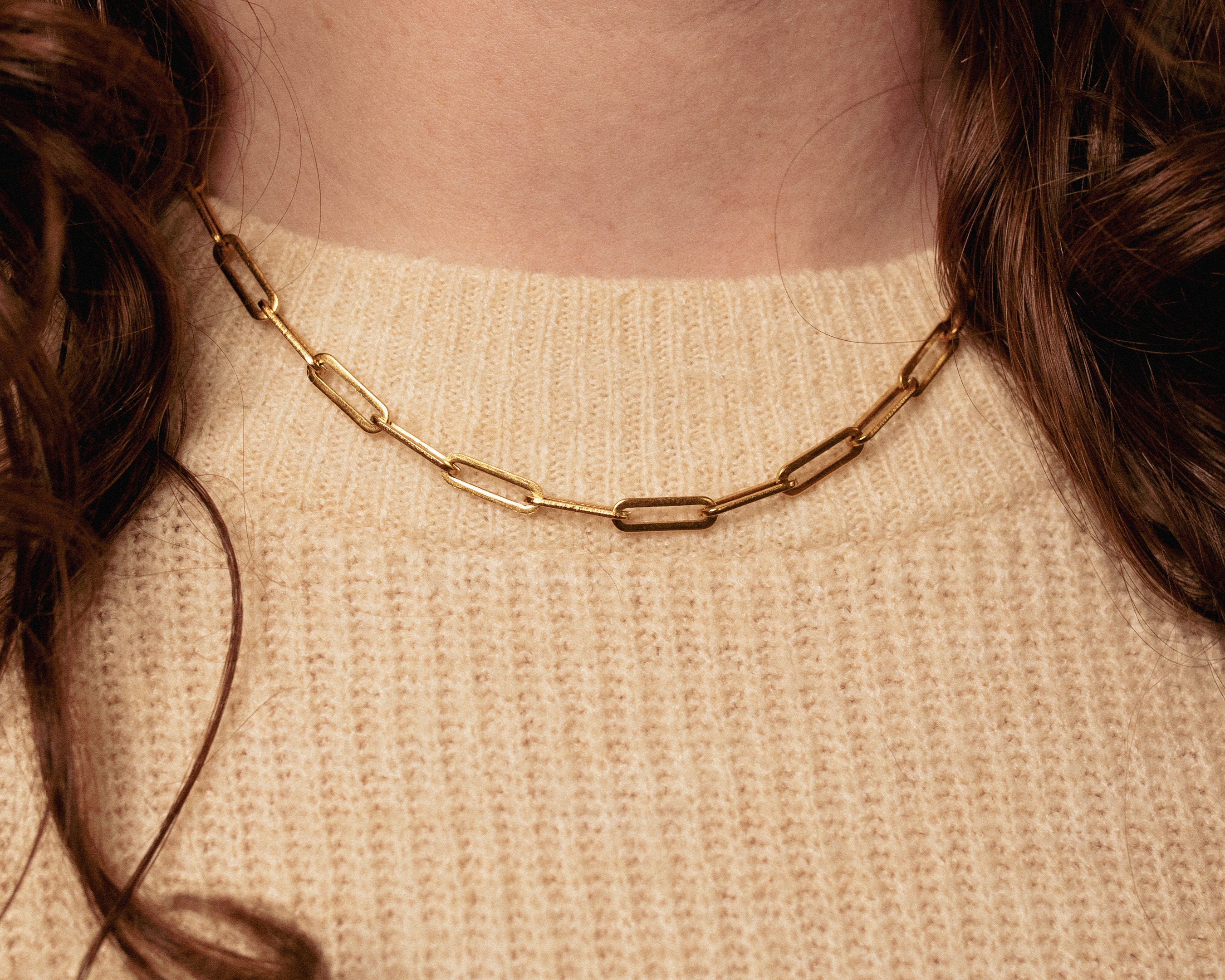Remi 14k Gold Plated Over Stainless Steel Paperclip Necklace - Etsy