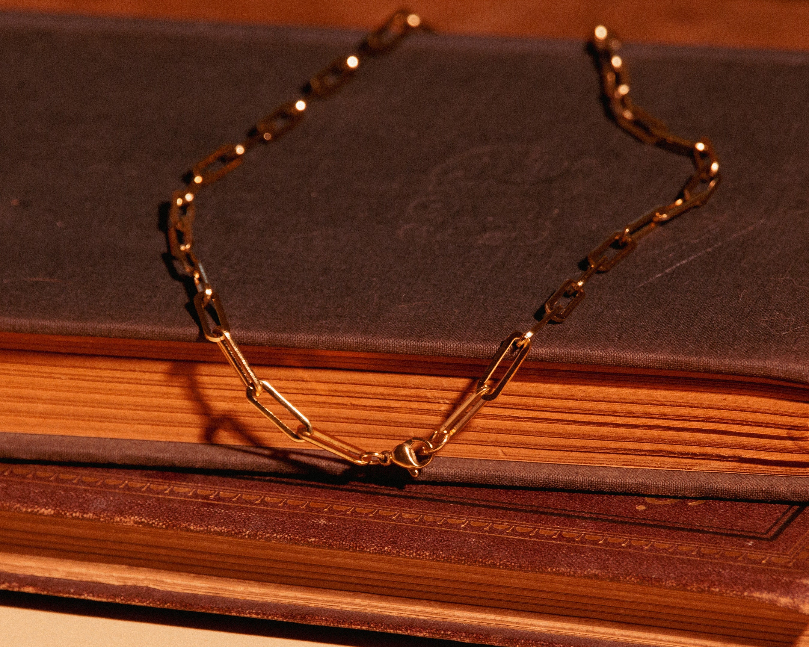 Remi 14k Gold Plated Over Stainless Steel Paperclip Necklace - Etsy