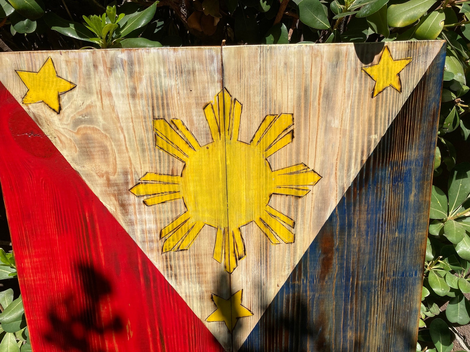 Handcrafted Wooden Rustic Philippines Flag 36x18 In - Etsy