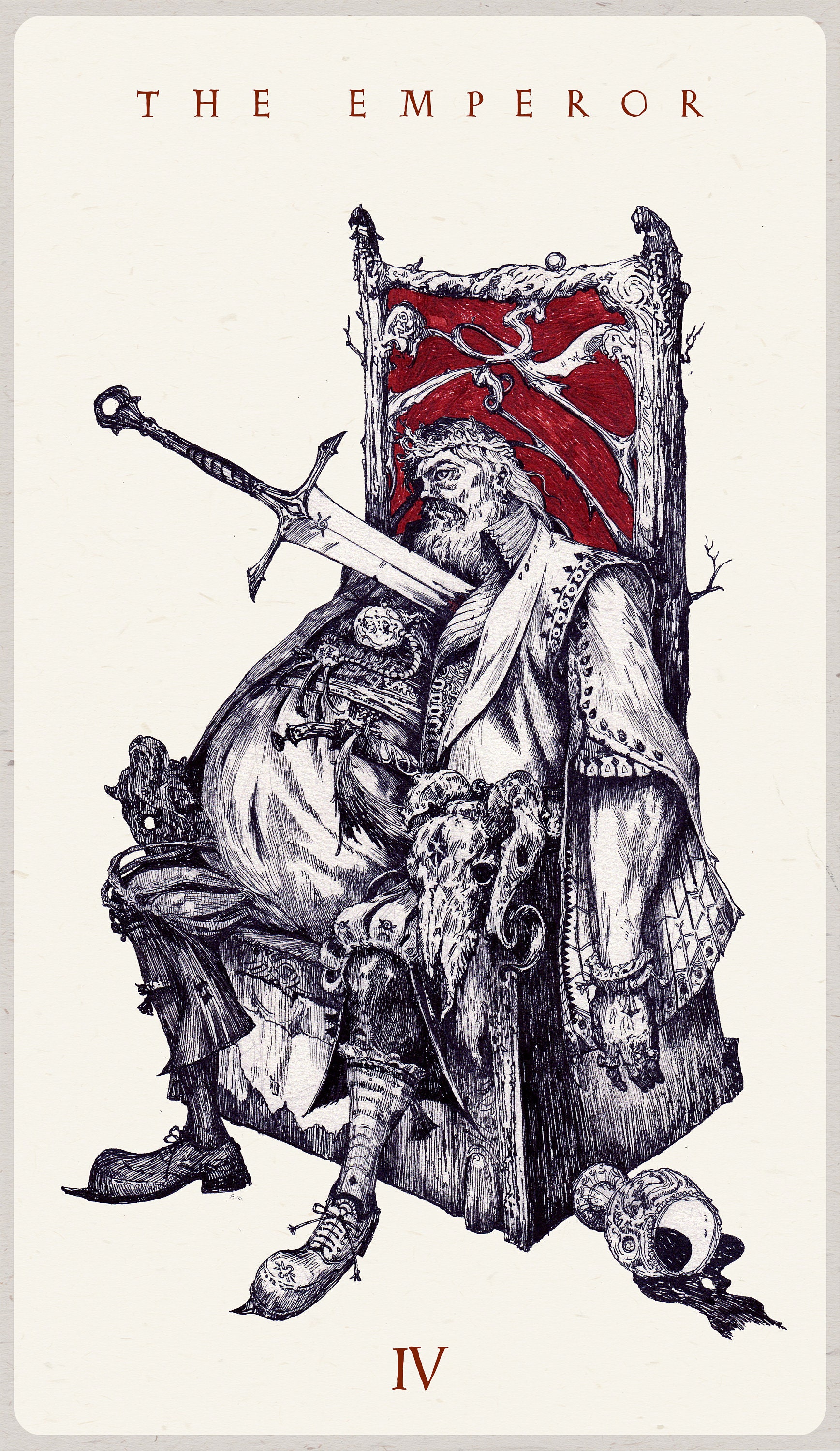 The Emperor Tarot Card Print: Major Arcana Illustration - Etsy