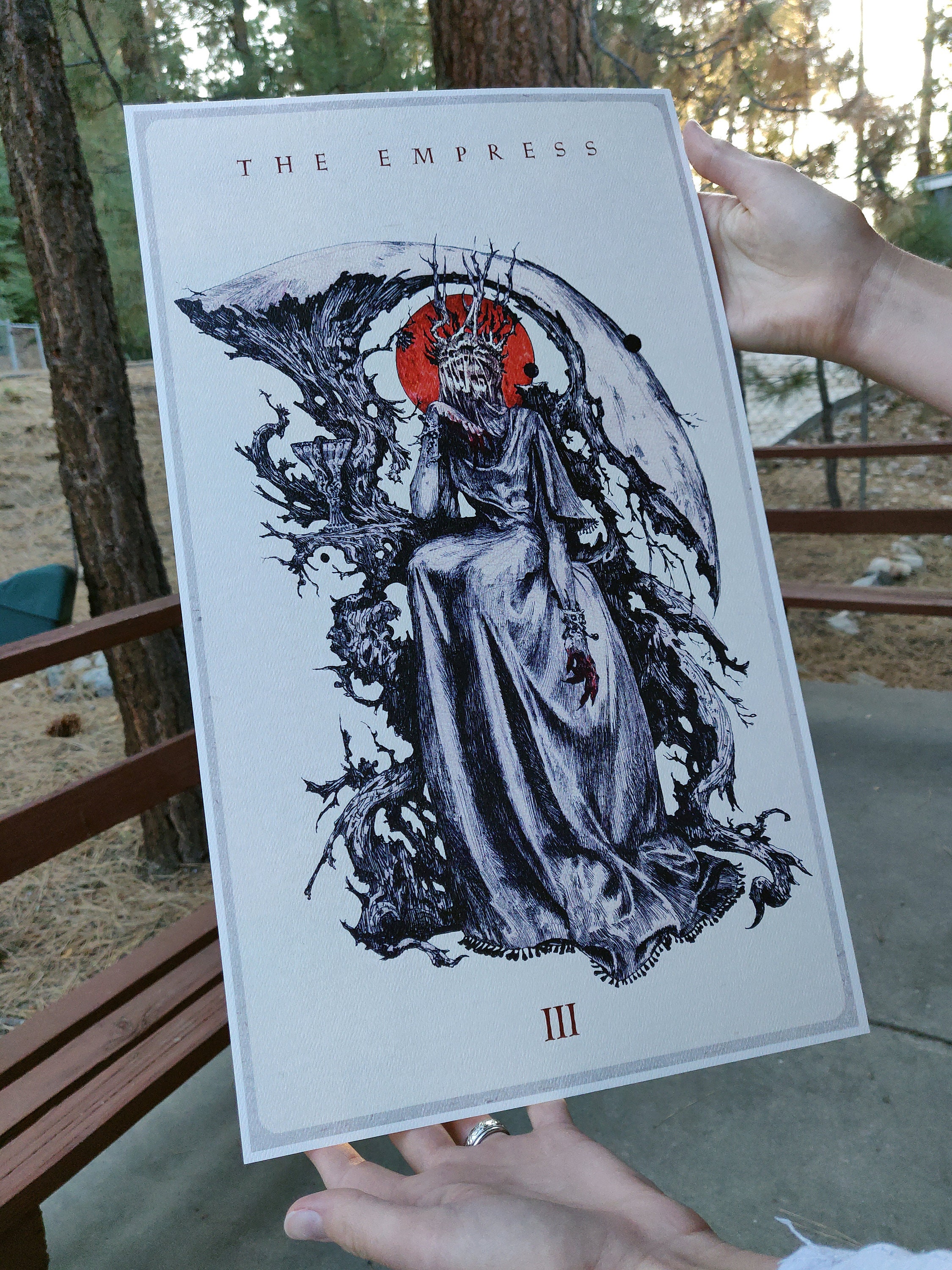 The Empress Tarot Card Print: Signed Illustration on Cream Felt Paper ...