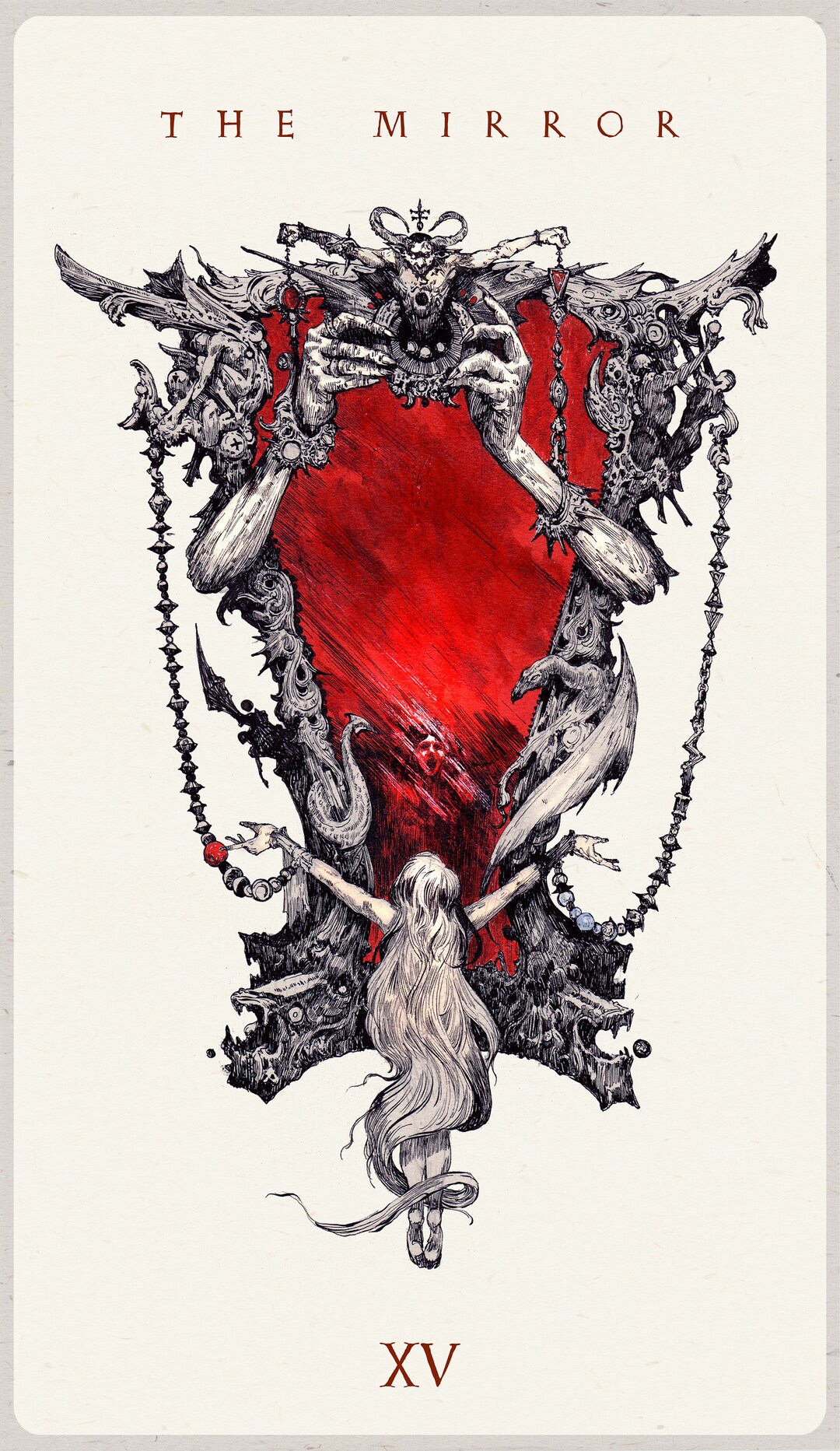 The Mirror (the Devil) Tarot Card Print - Major Arcana Illustration - Etsy