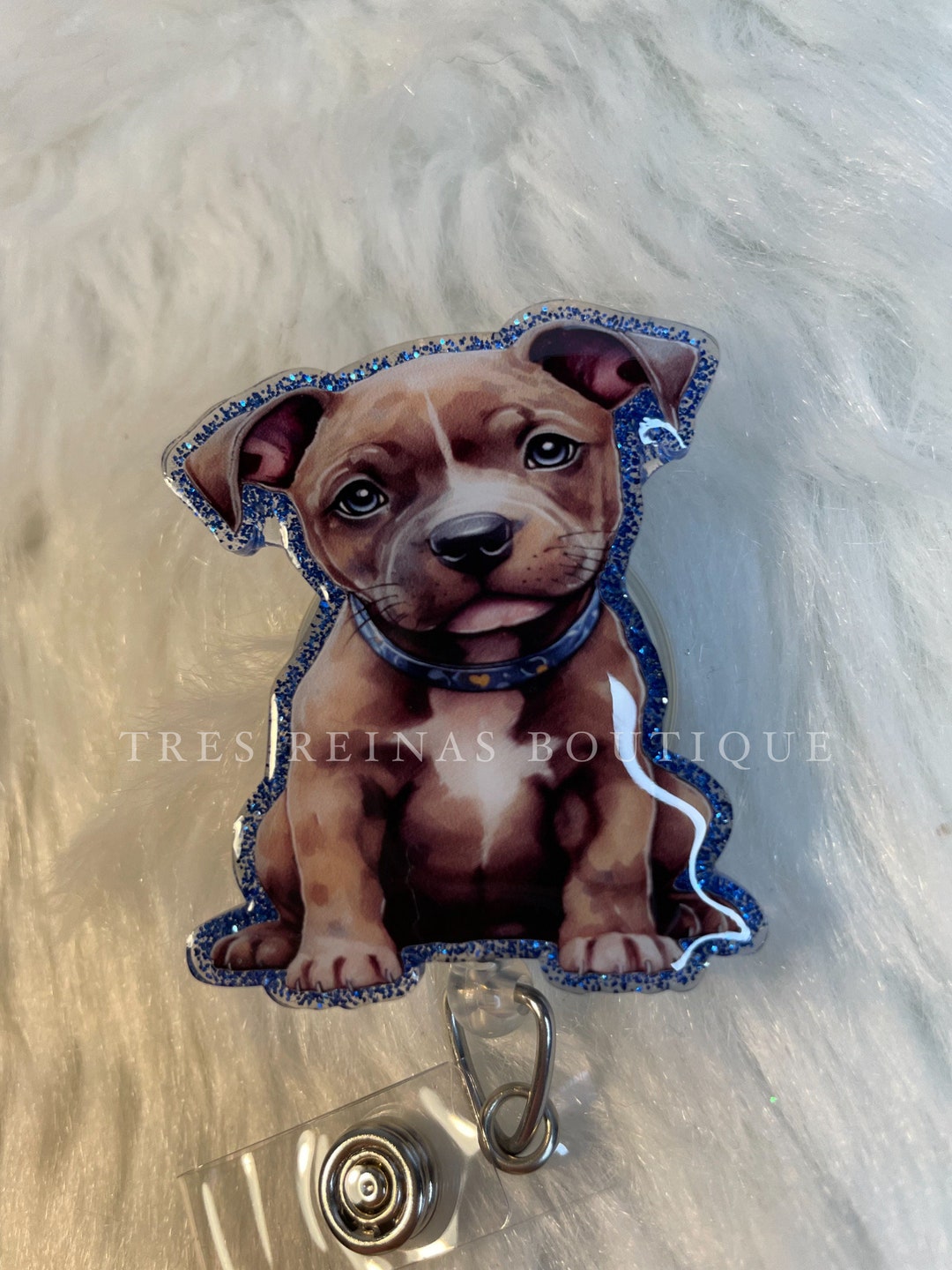 Pitty Puppy Badge Reel, Pitbull Badge Reel, Bully, Pitties, Badge Reel ...