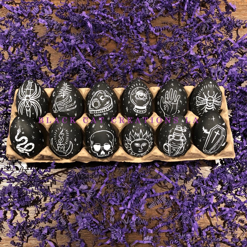 Gothic Easter Eggs Set of Twelve Gothic Home Gothic Décor - Etsy