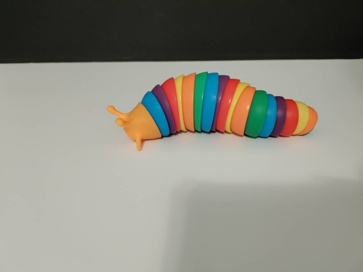 Articulated Fidget Rainbow Slug Stress Relief Toy - Etsy
