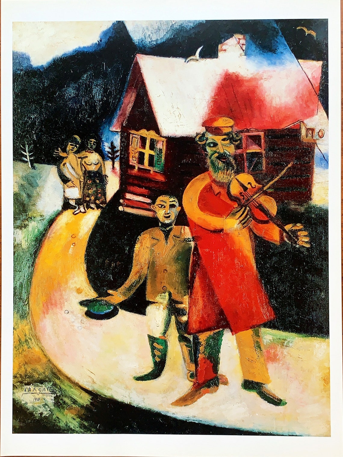1994 Marc Chagall RETRO POSTER RARE the Fiddler Large - Etsy