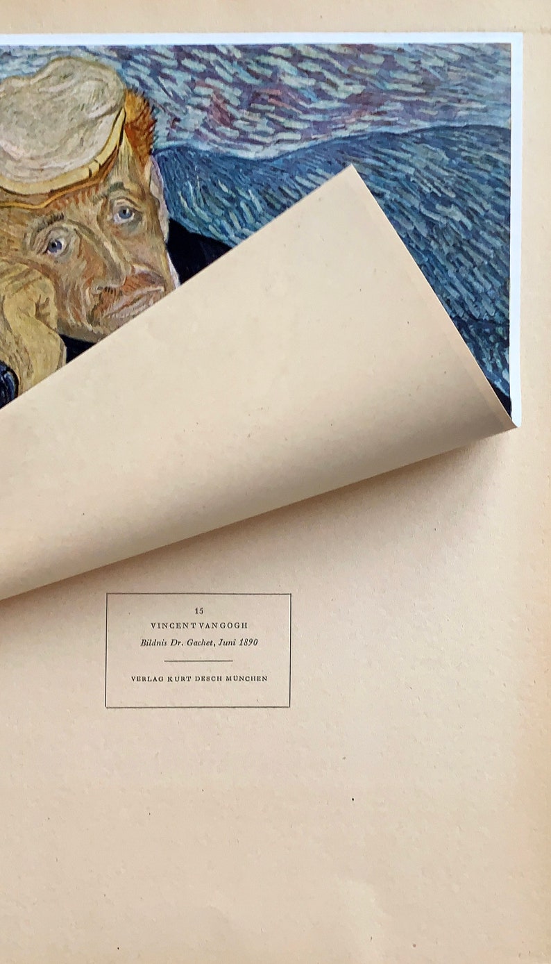 1947 Vincent Van Gogh LITHOGRAPH, Vintage Art Print Rare Unique Size 39 ...