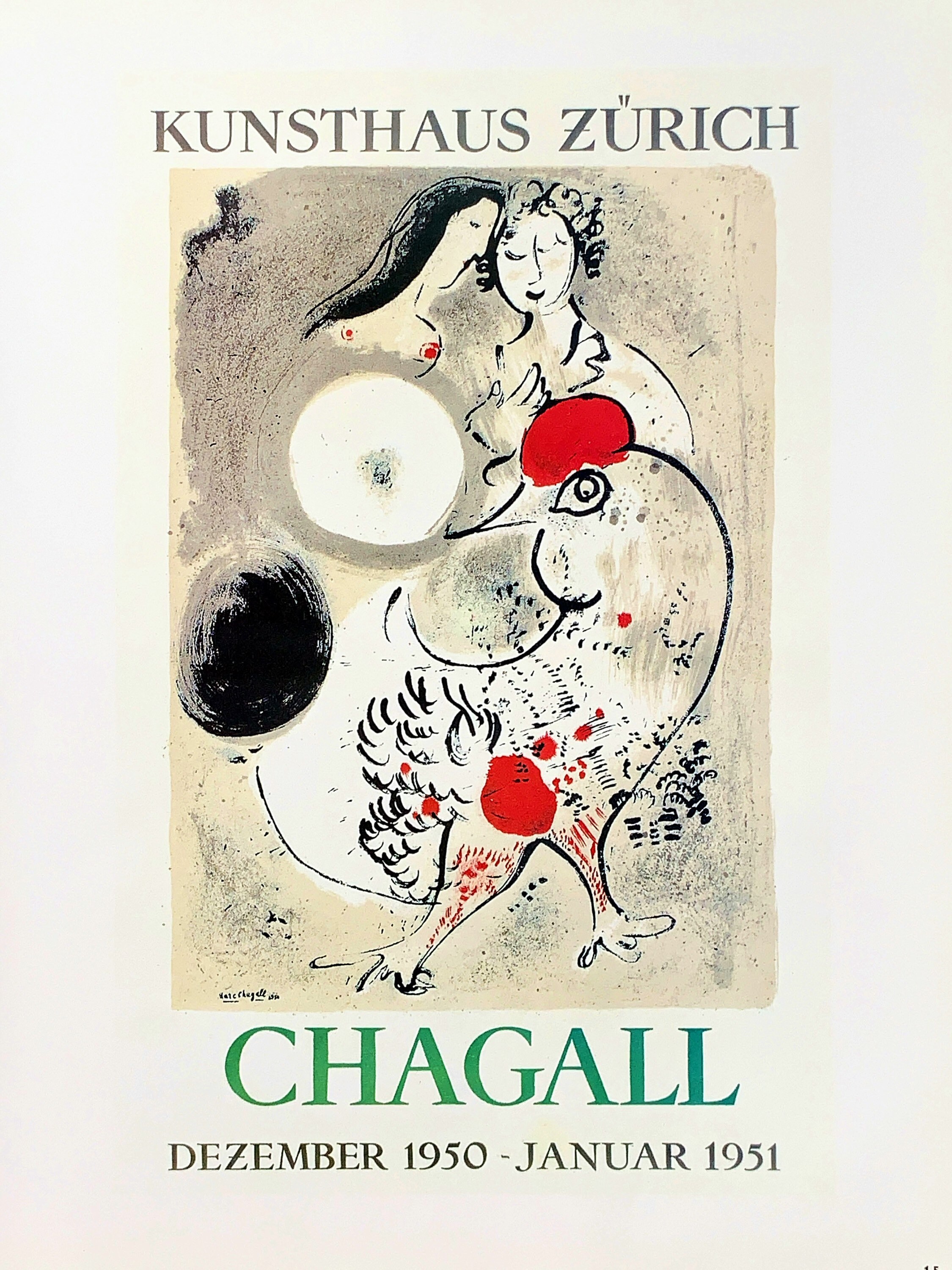 1989 Marc Chagall Exhibition Poster offset Lithograph - Etsy