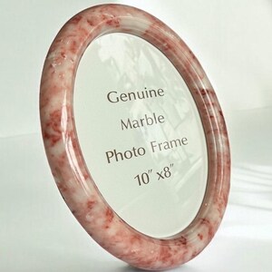 Large Italian Marble Picture Frame | Marble Oval Photo Frame | Pink ...