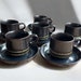 9 Piece Denby Cup & Saucers Set Mid Century Tea Set Denby Coffee Set - Etsy