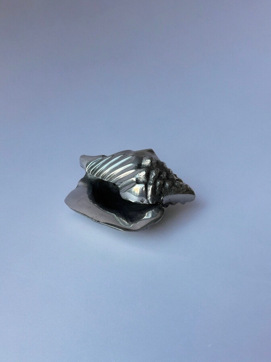 Vintage Metal Conch Shell Decorative Silver Shell Nautical Coastal ...