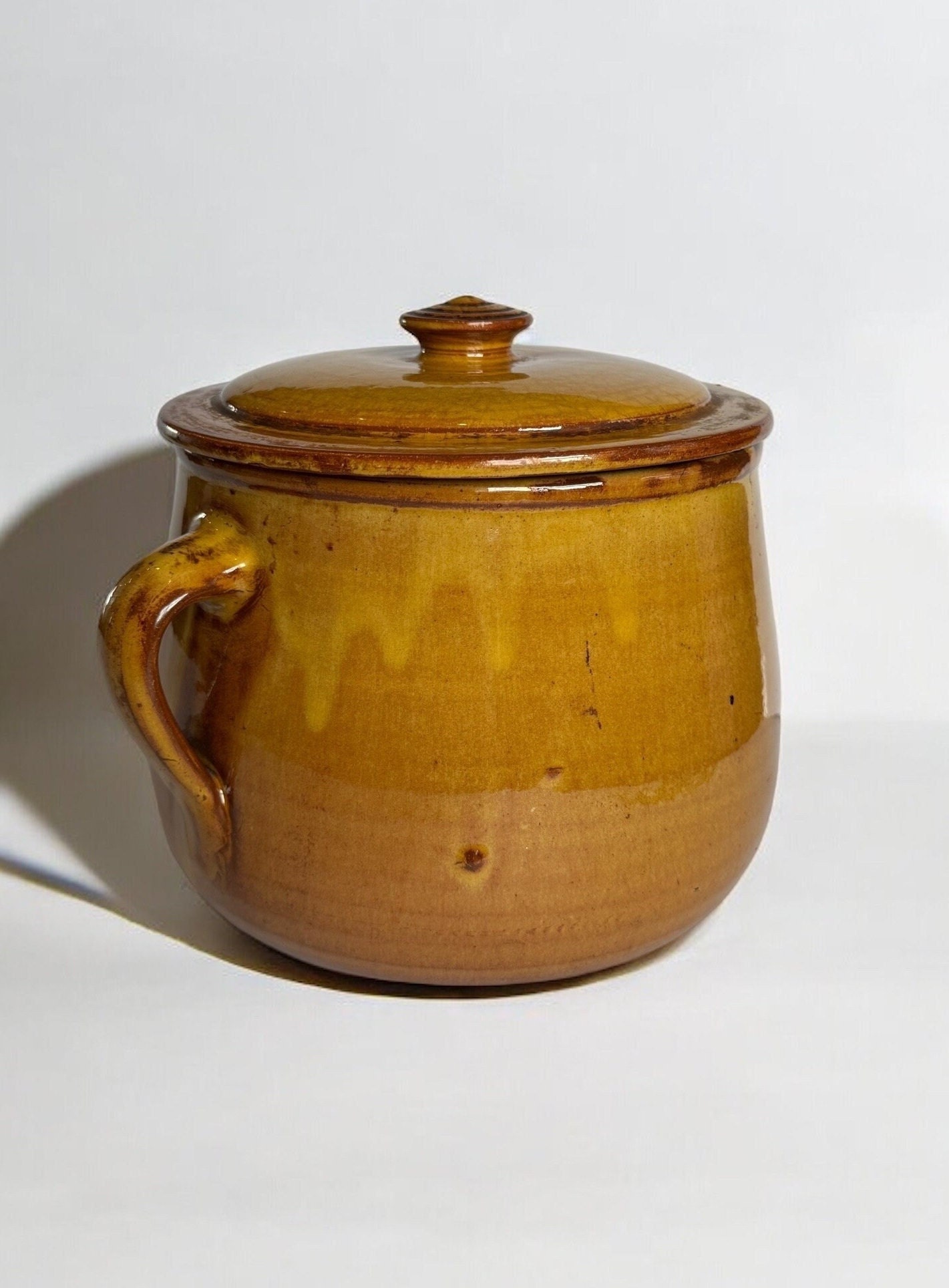 Large Mid Century Pot With Handles 1960s Lidded Pot Handmade Ceramic ...