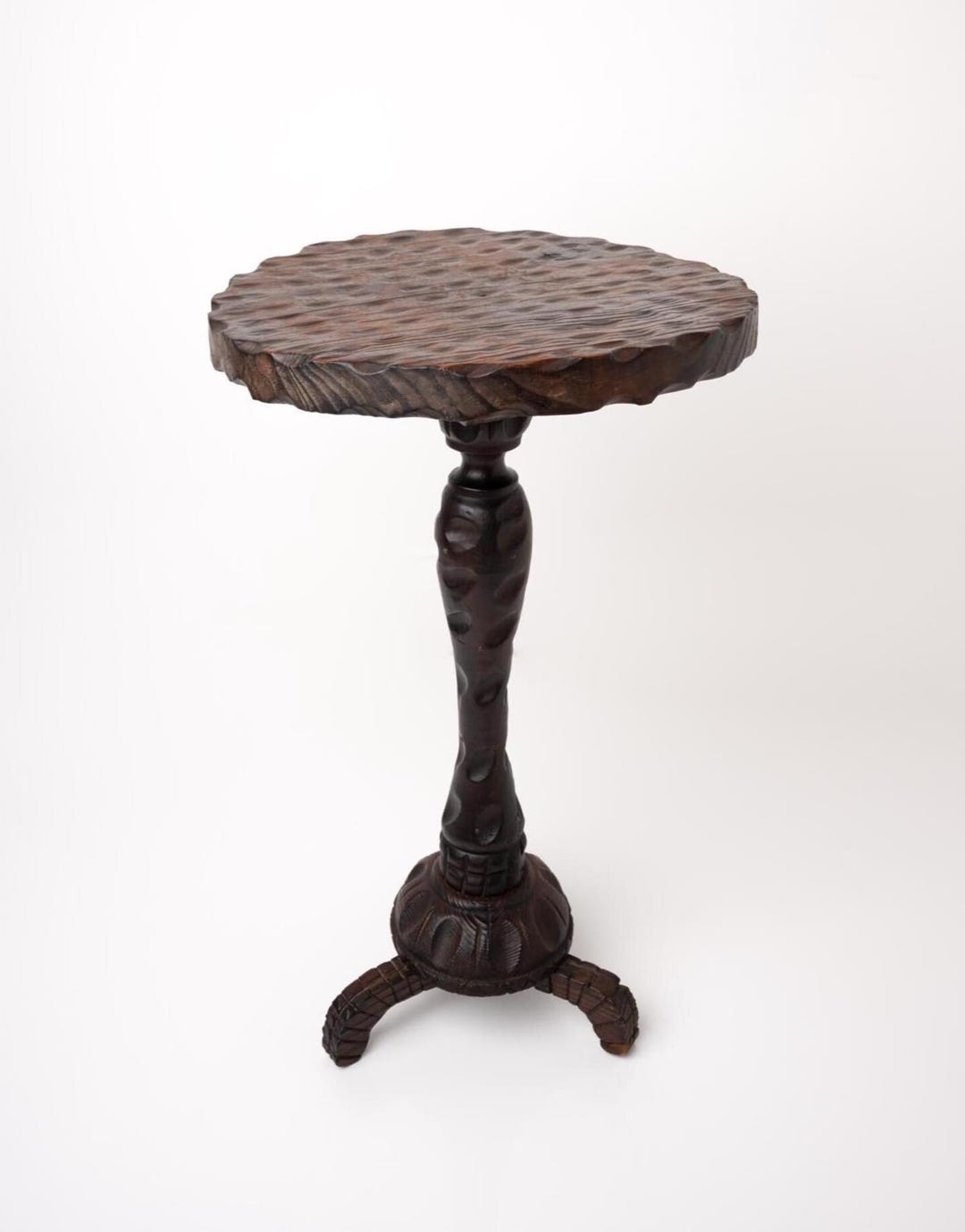 Hand-carved Spanish Colonial End Table: Brutalist Wood Side Table - Etsy