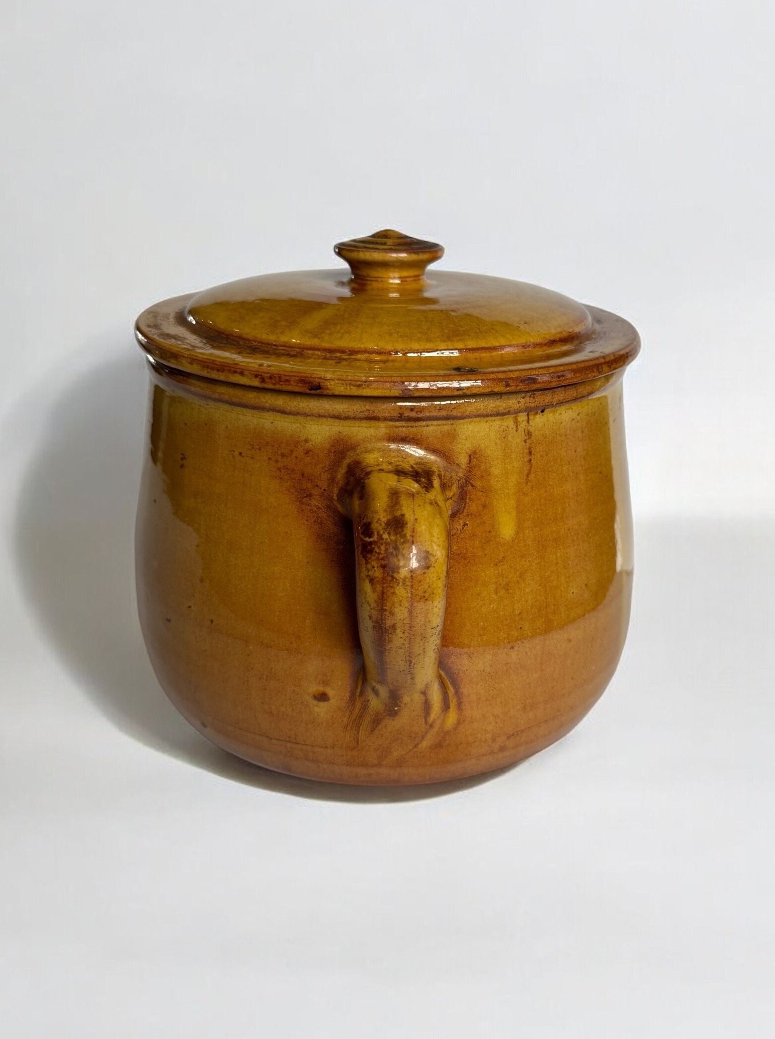 Large Mid Century Pot With Handles 1960s Lidded Pot Handmade Ceramic ...
