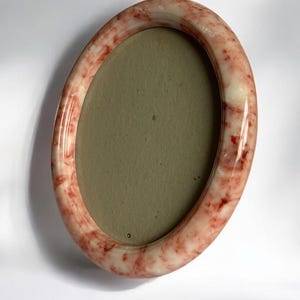 Large Italian Marble Picture Frame | Marble Oval Photo Frame | Pink ...