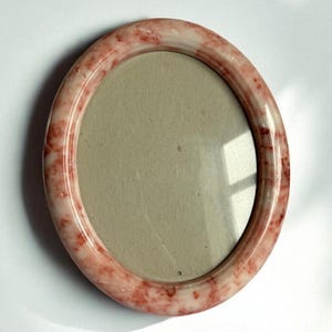Large Italian Marble Picture Frame | Marble Oval Photo Frame | Pink ...