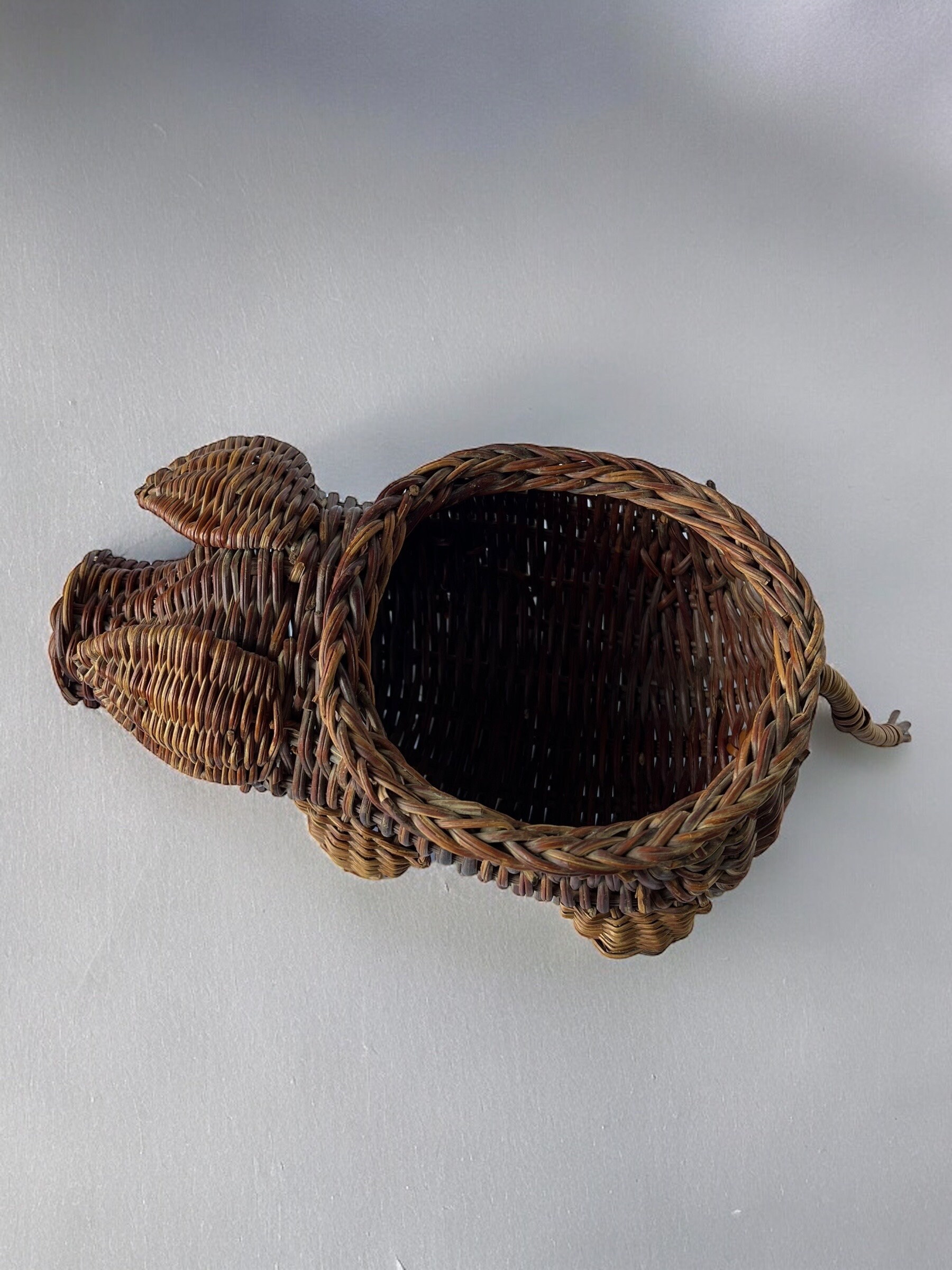 Vintage Wicker Pig Planter Vintage Wicker Basket Plant Pot - Etsy