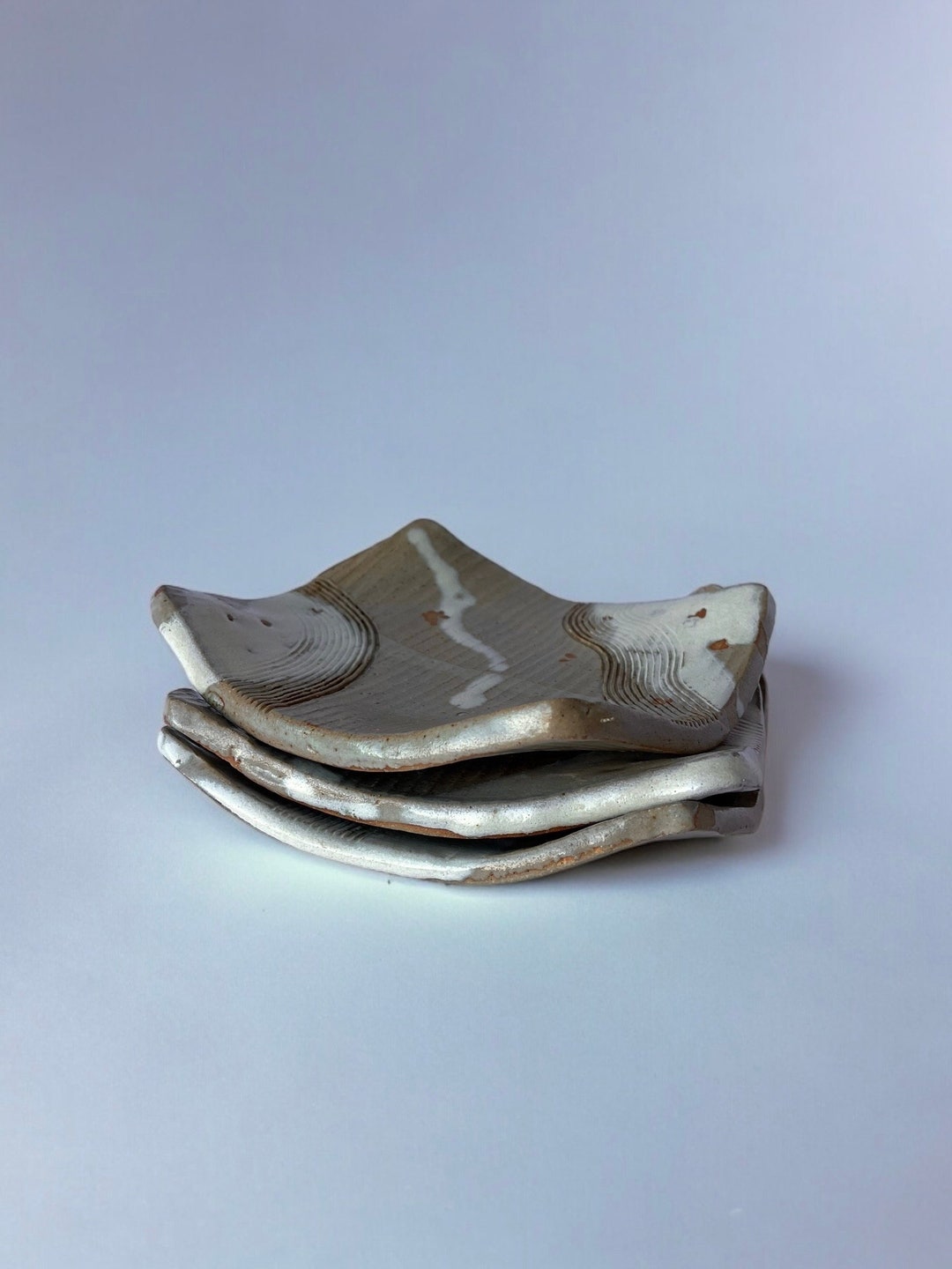 Set of 3 Handmade Nibble Plates Studio Pottery Sharing Plates Farmhouse ...