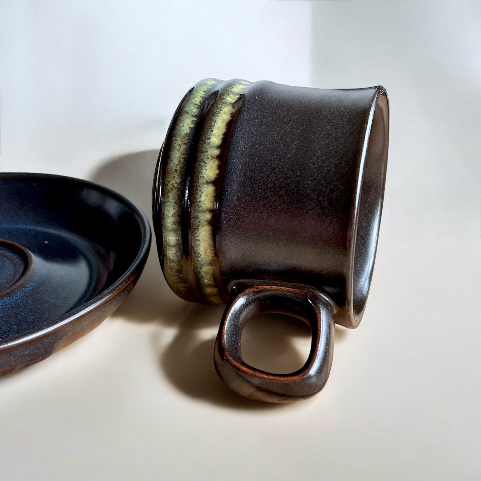 9 Piece Denby Cup & Saucers Set Mid Century Tea Set Denby Coffee Set - Etsy