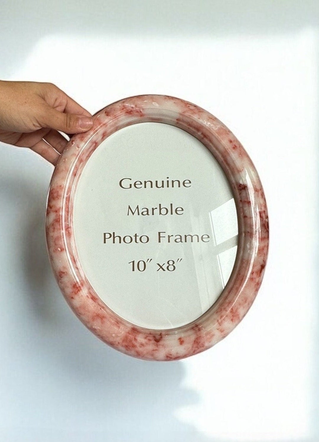 Large Italian Marble Picture Frame Marble Oval Photo Frame Pink Marble ...