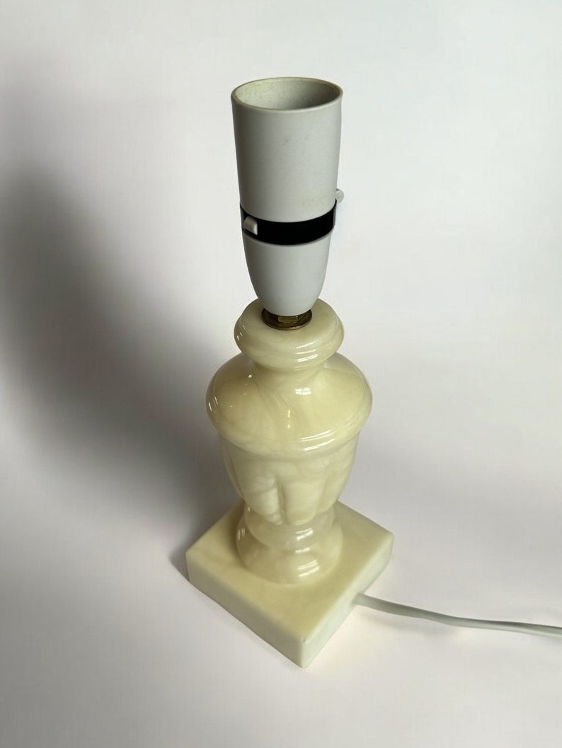 Classical White Marble Table Lamp | White Marble Lamp | Small Ivory ...