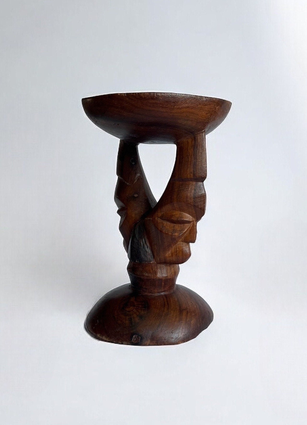 Primitive African Tonga Stool Carved Wooden Stool African Plant Stand ...