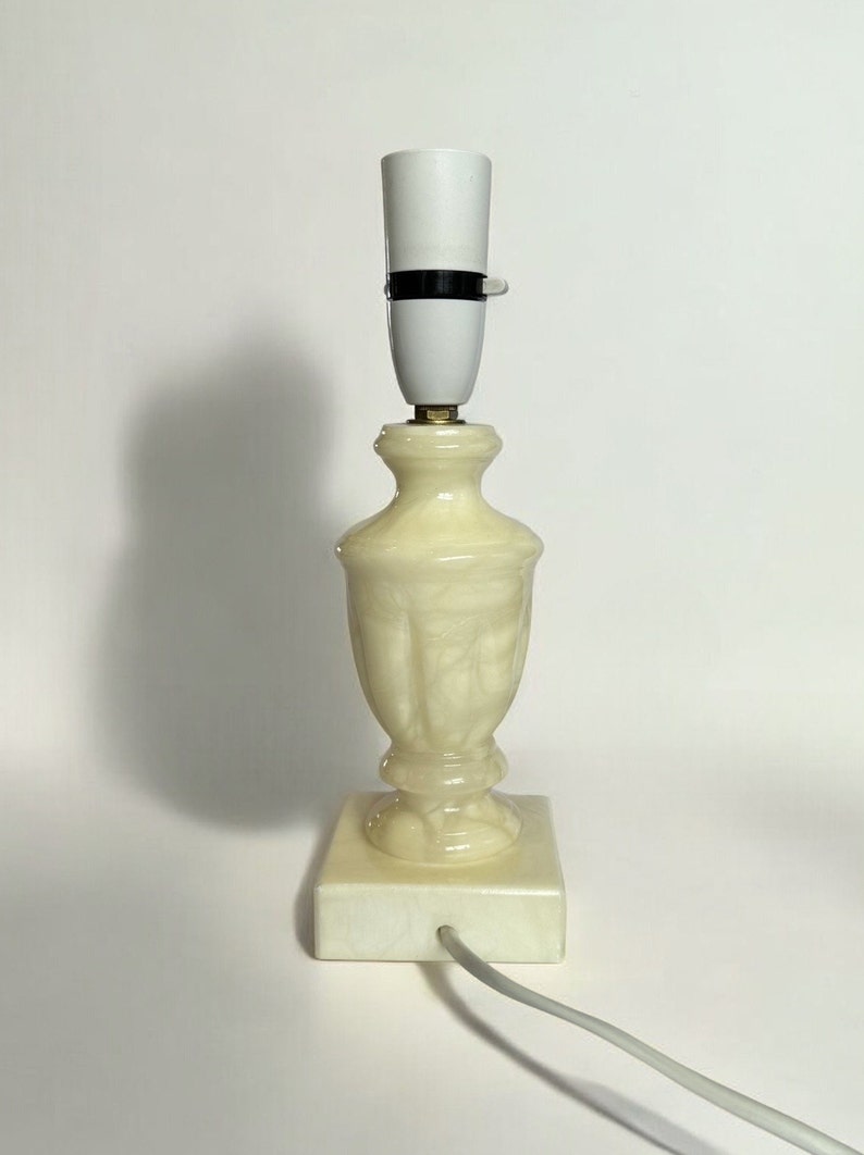 Classical White Marble Table Lamp | White Marble Lamp | Small Ivory ...