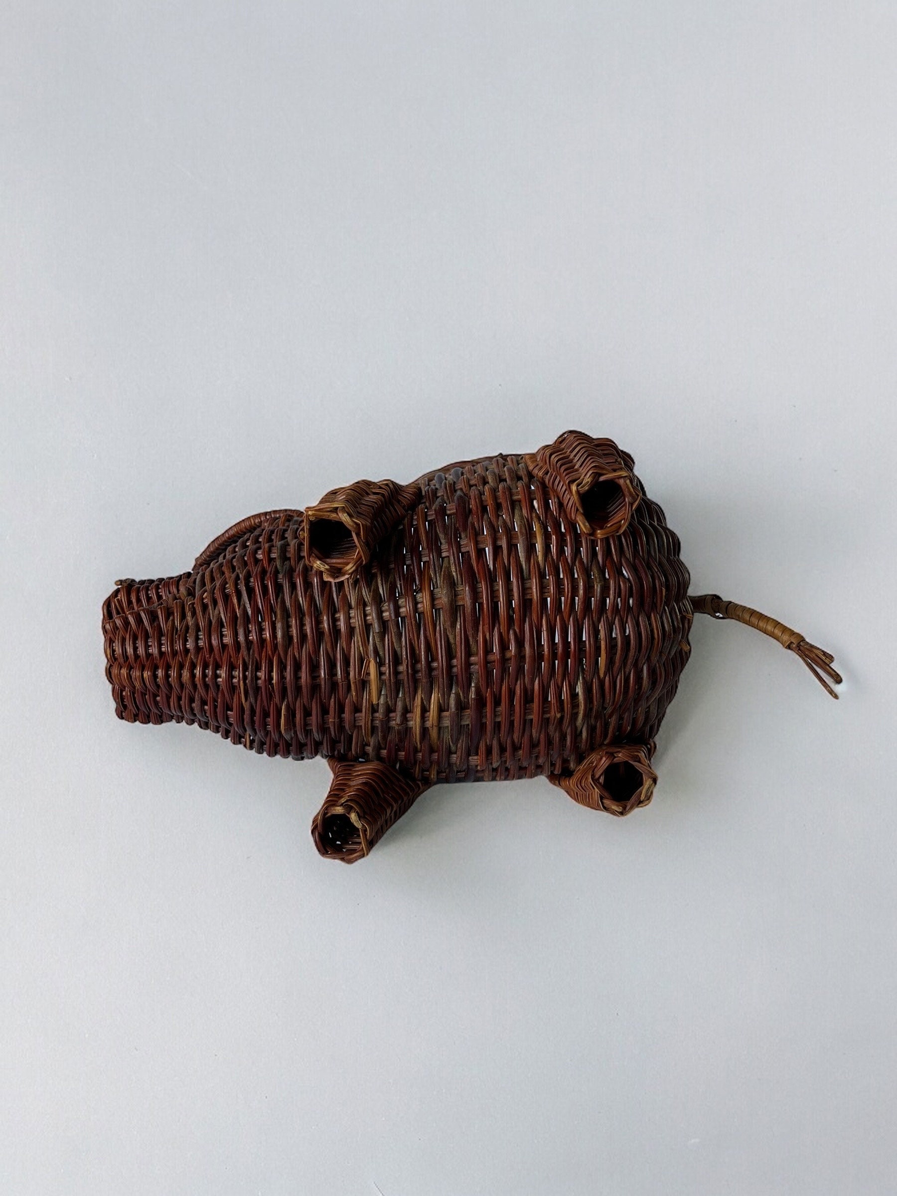 Vintage Wicker Pig Planter Vintage Wicker Basket Plant Pot - Etsy