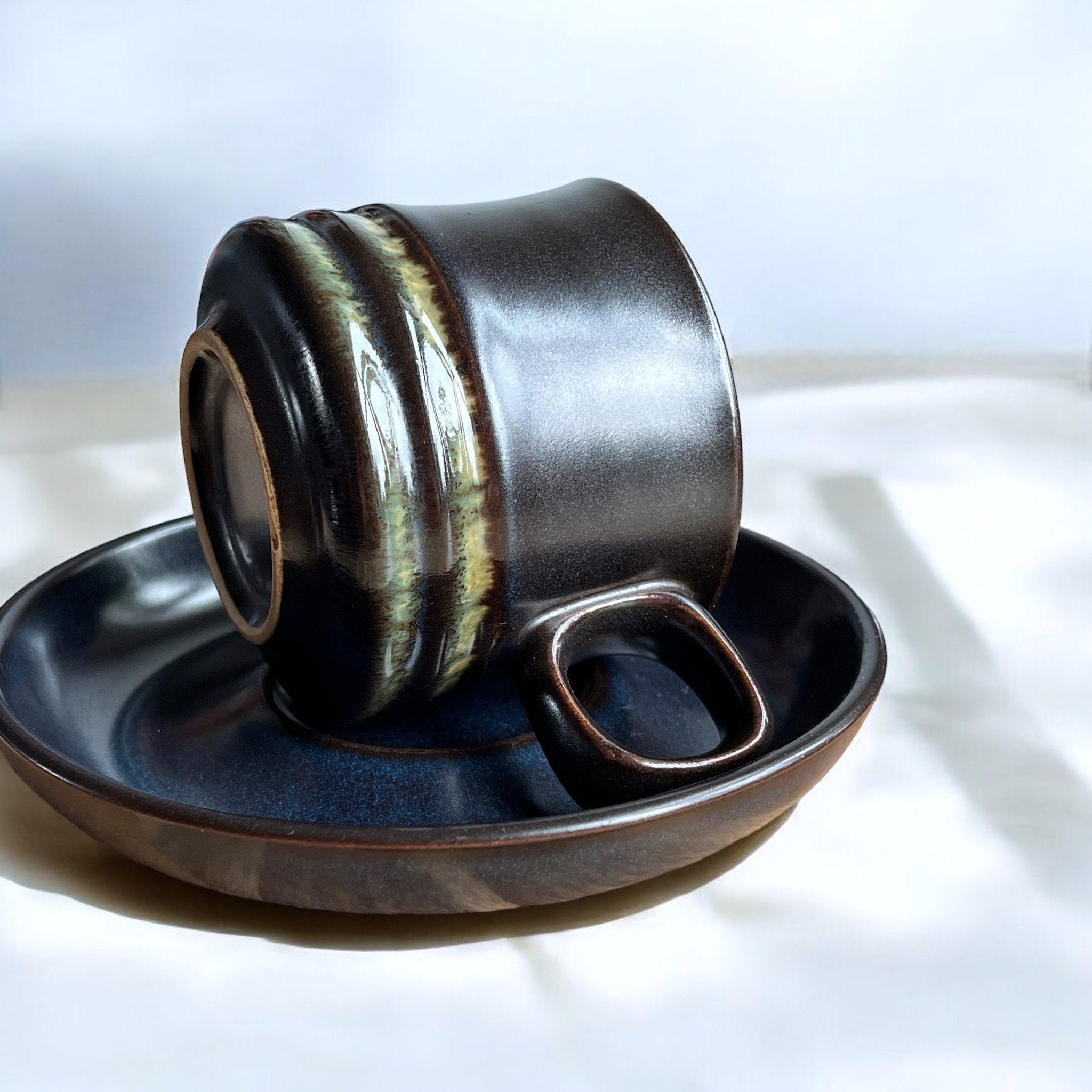 9 Piece Denby Cup & Saucers Set Mid Century Tea Set Denby Coffee Set - Etsy