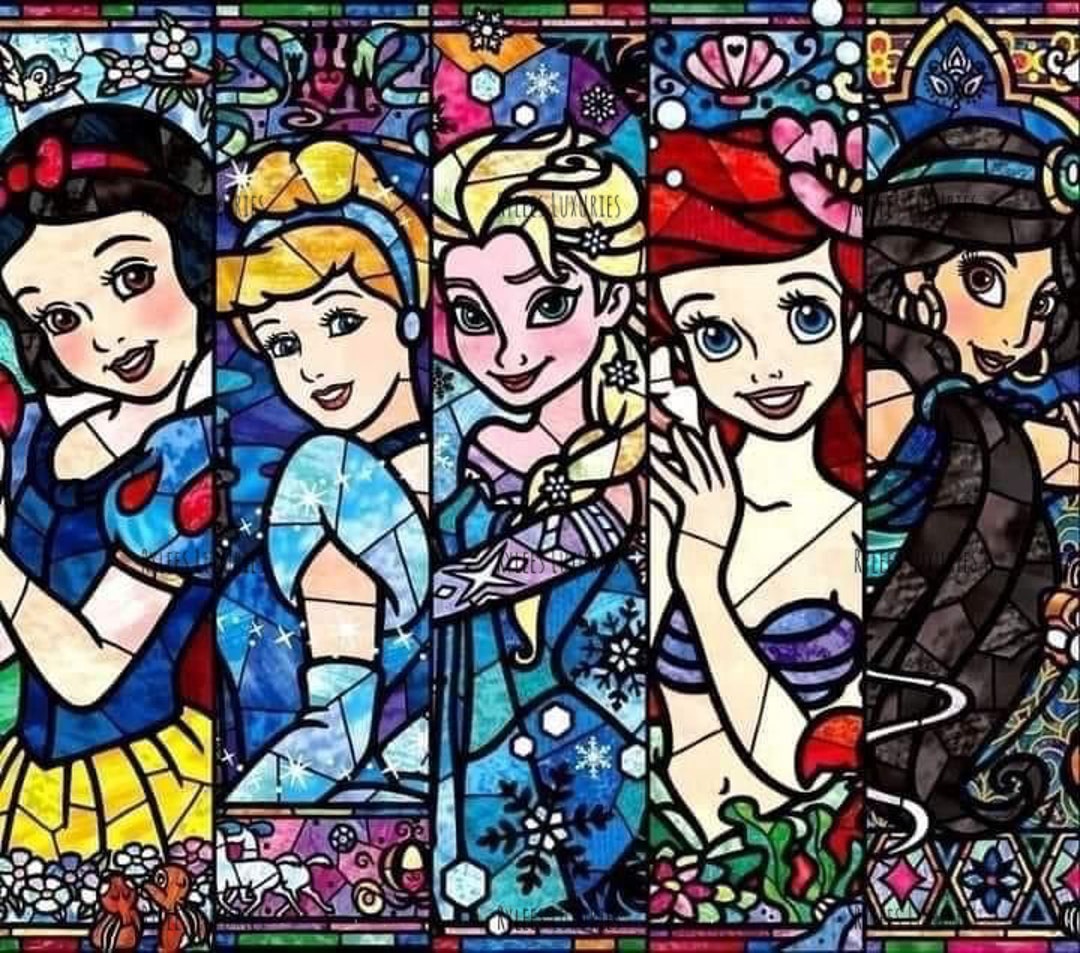 Disney Princess Glass Stain 20oz Tumbler Wrap PNG - Etsy