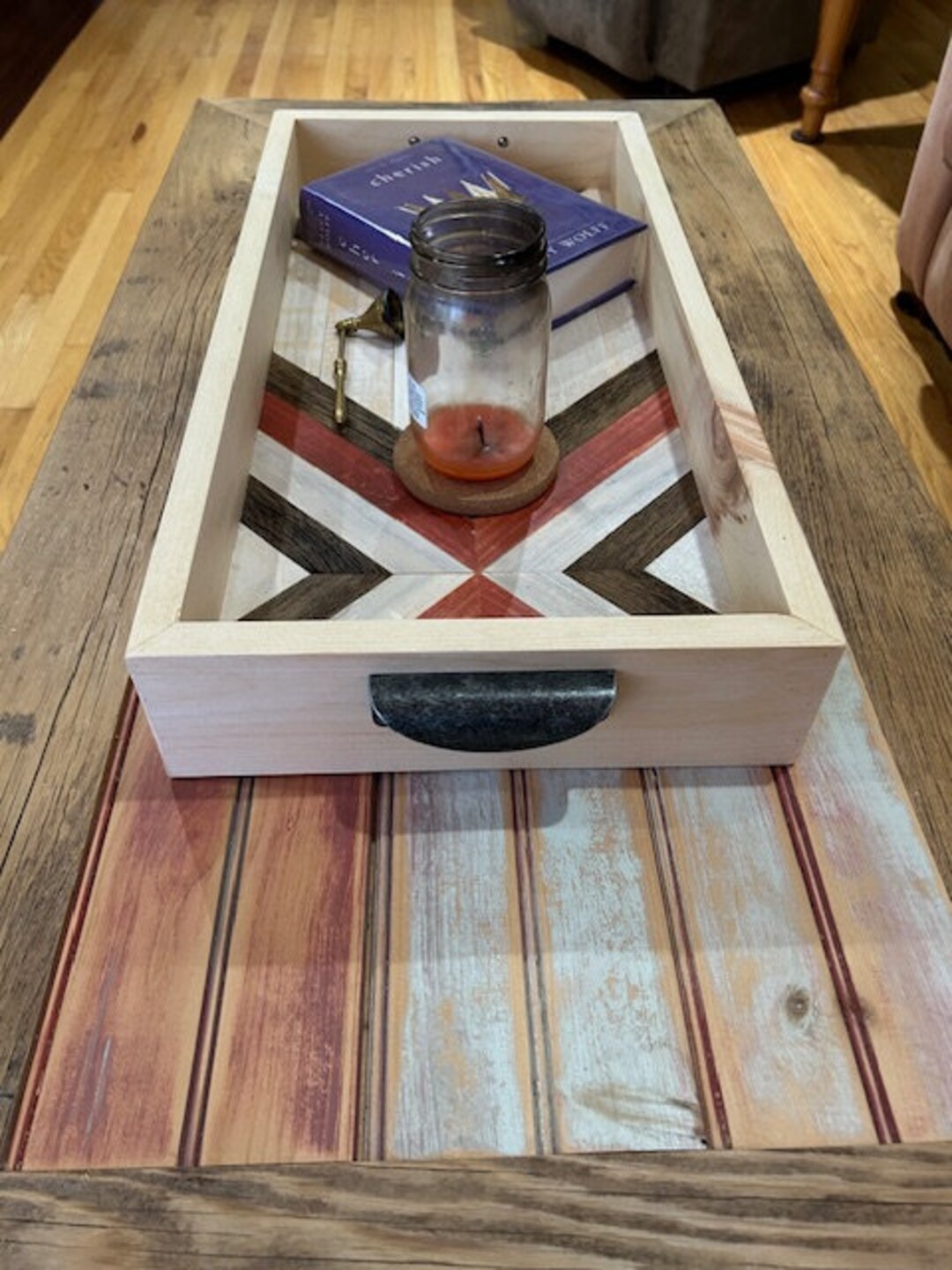 Rustic Wood Quilt Serving Tray - Etsy